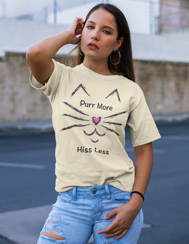 Purr More Hiss Less T Shirt | Stop Hate | Be Kind | The Unity Store ...